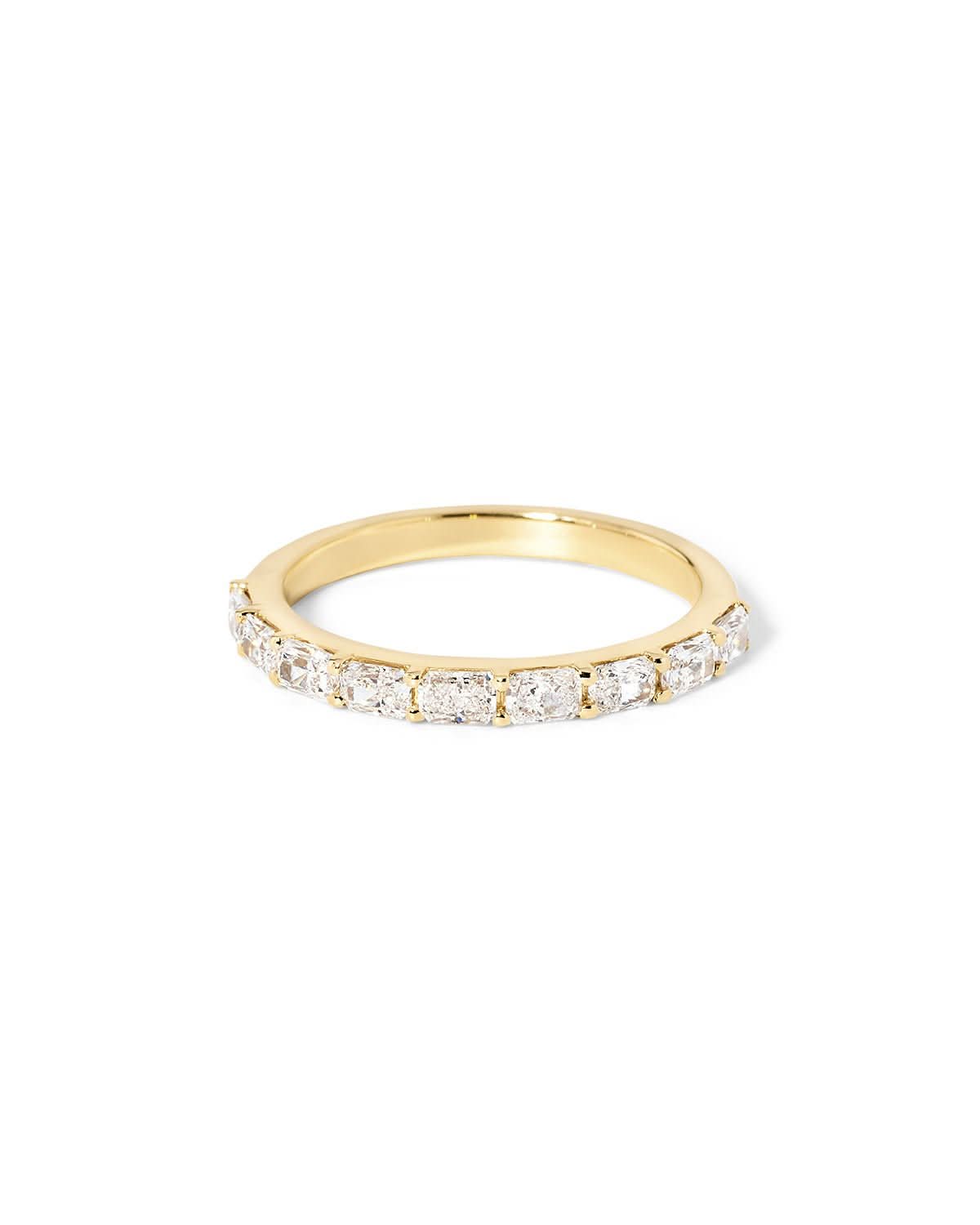 Double Prong East West Radiant Floating Diamond Ring – PBD